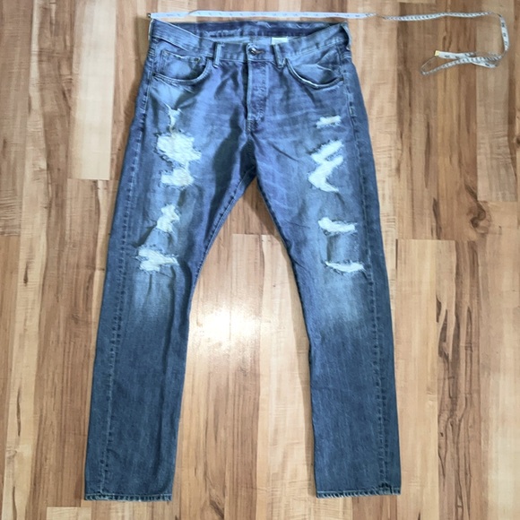 Jeans | Mens Hm 3634 Tapered Leg Waist Dropped Crotch Denim Blue Jeans ...